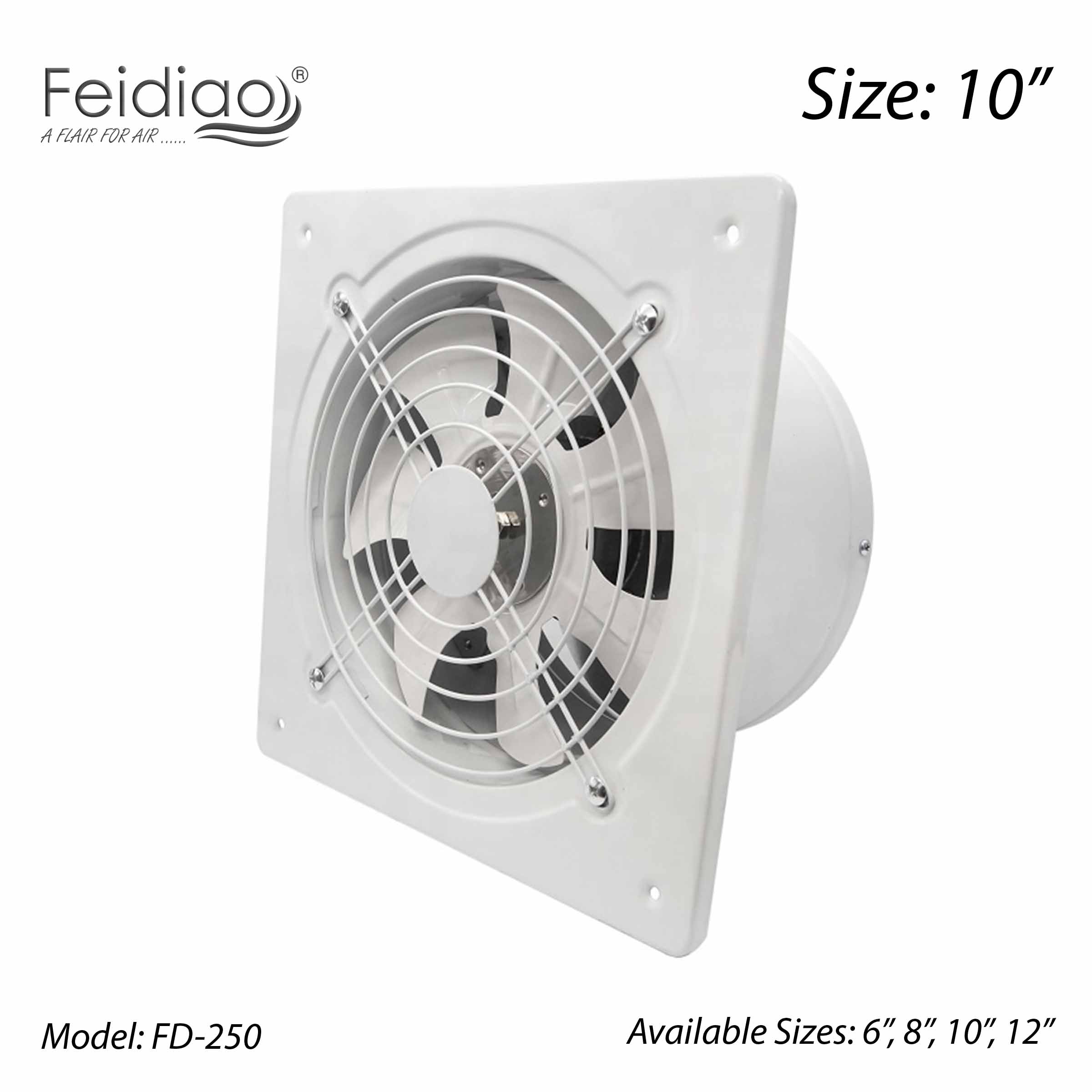 FEIDIAO Industrial/Commercial Metal Exhaust Fan 10 inch - Feidiao Pakistan