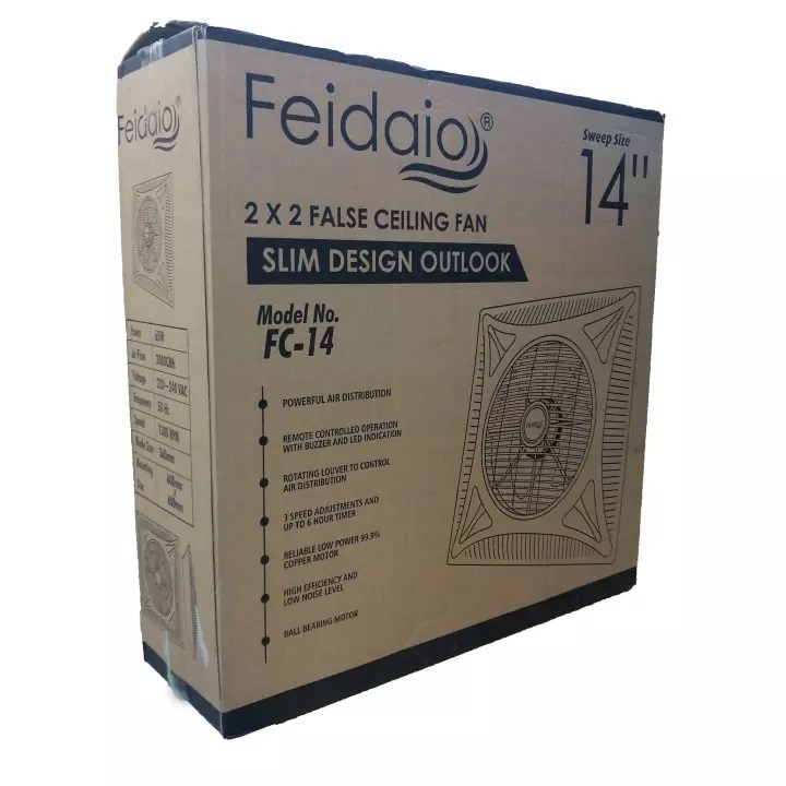 FEIDIAO 2x2 Slim False Ceiling Fan 14 inch (Concealed) - Feidiao Pakistan