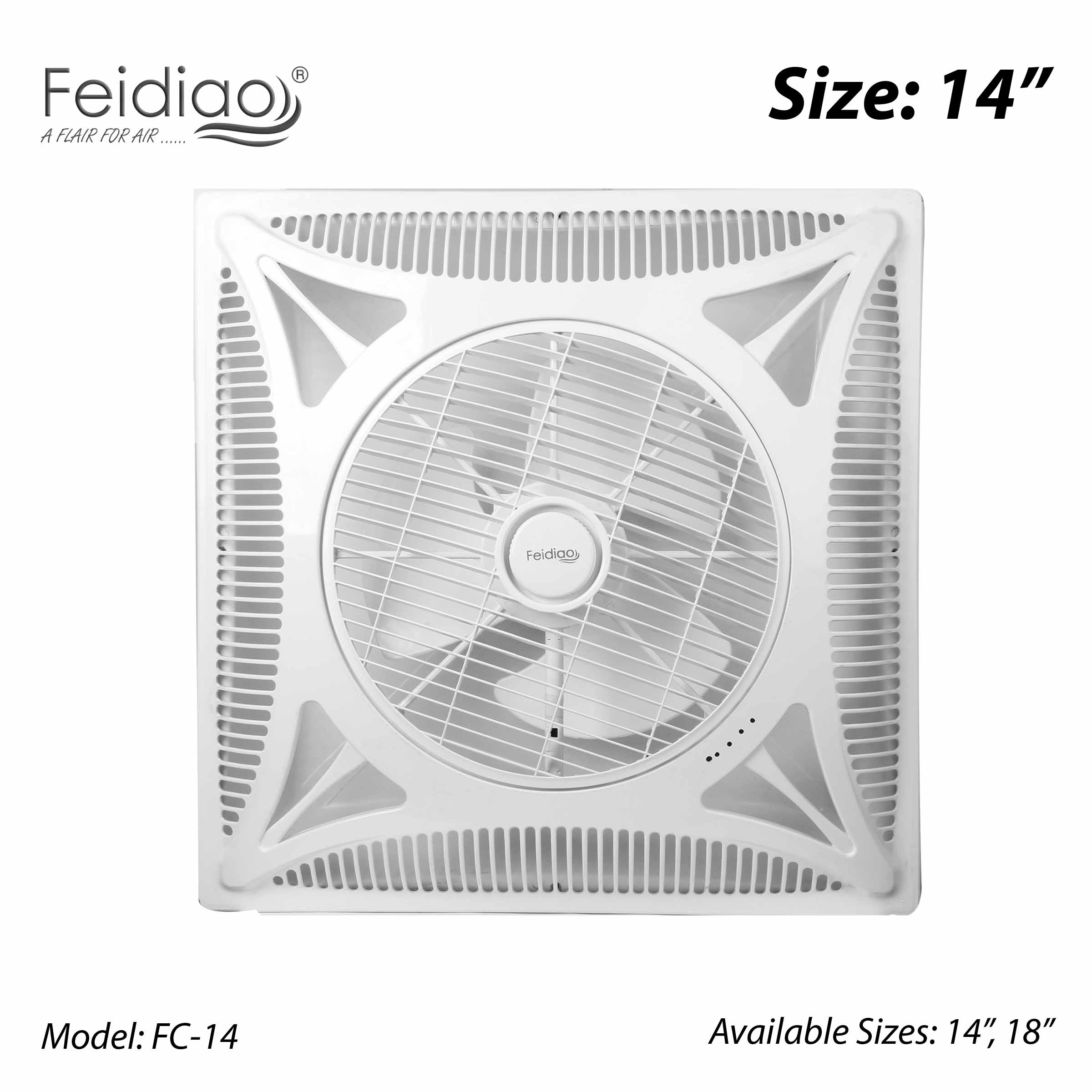 FEIDIAO 2x2 Slim False Ceiling Fan 14 inch (Concealed) - Feidiao Pakistan