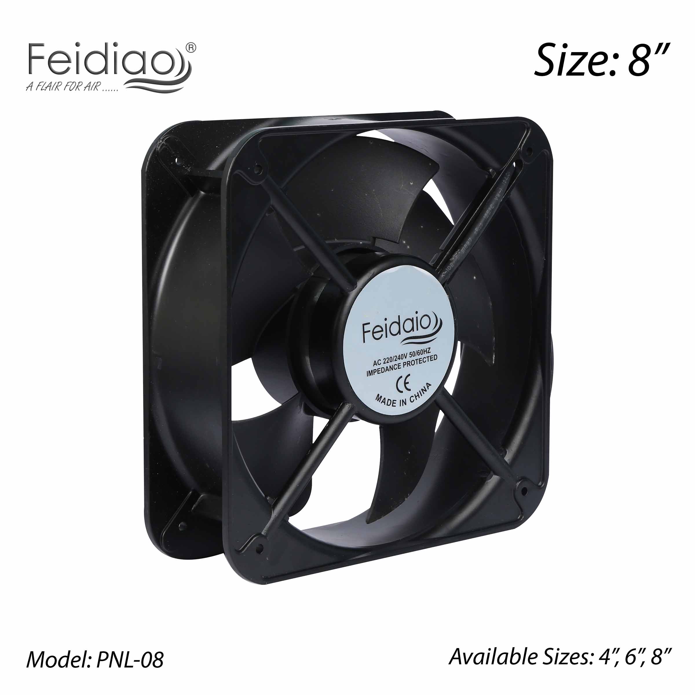 FEIDIAO 220V Panel Fan / Axial Fan / Cooling Fan 8 inch (Open ...